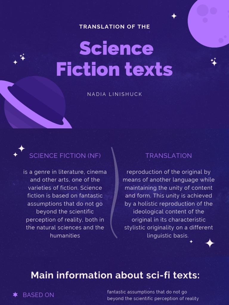 Translation of The: Science Fiction Texts | PDF | Translations | Science