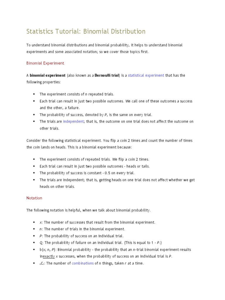 Binomial Distribution | PDF | Probability Distribution | Scientific ...