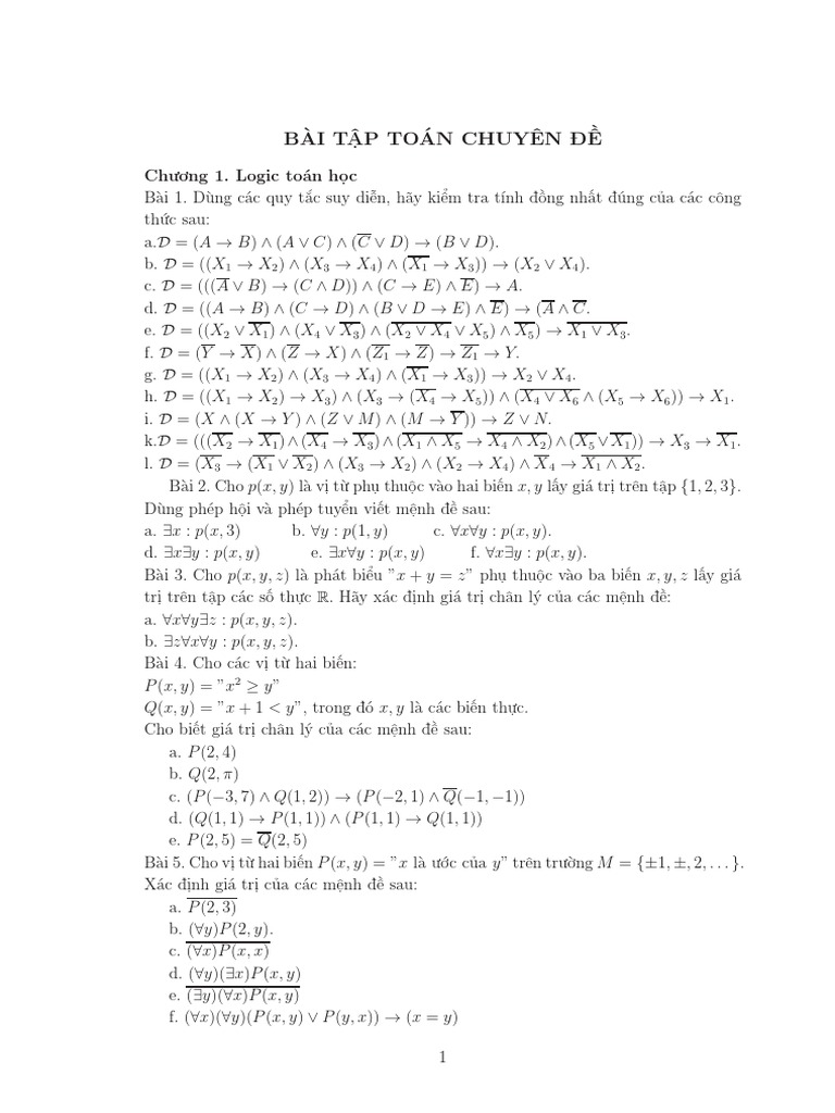 BaiTap Toan Chuyen de | PDF