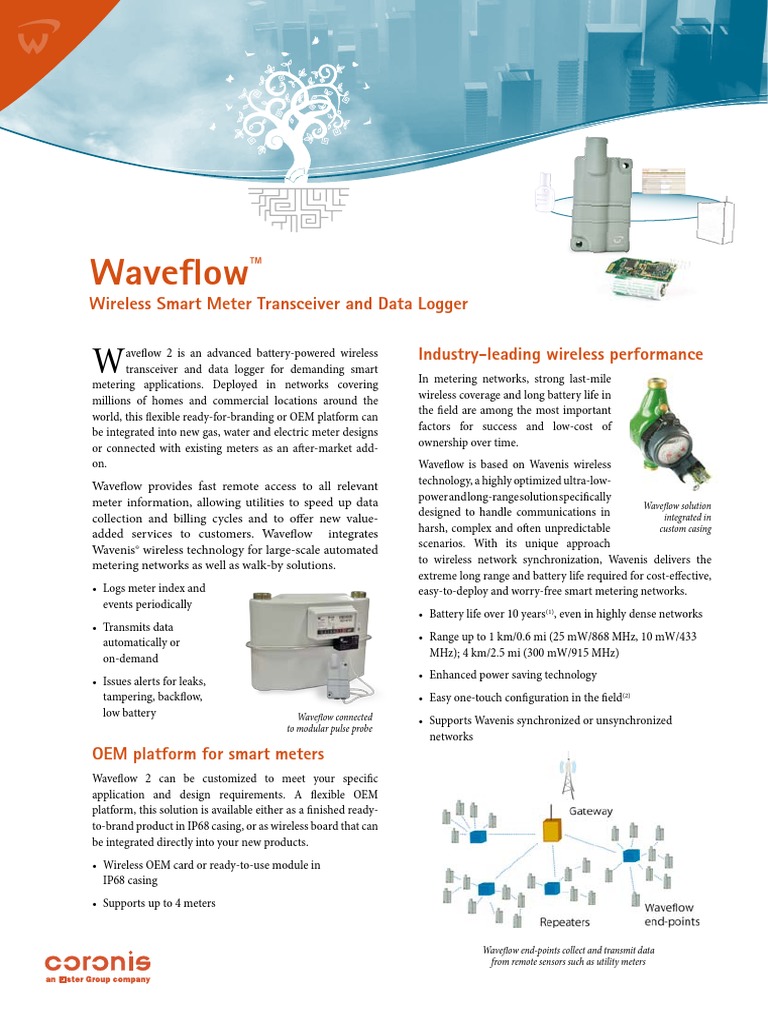 Waveflow: Wireless Smart Meter Transceiver and Data Logger | PDF ...