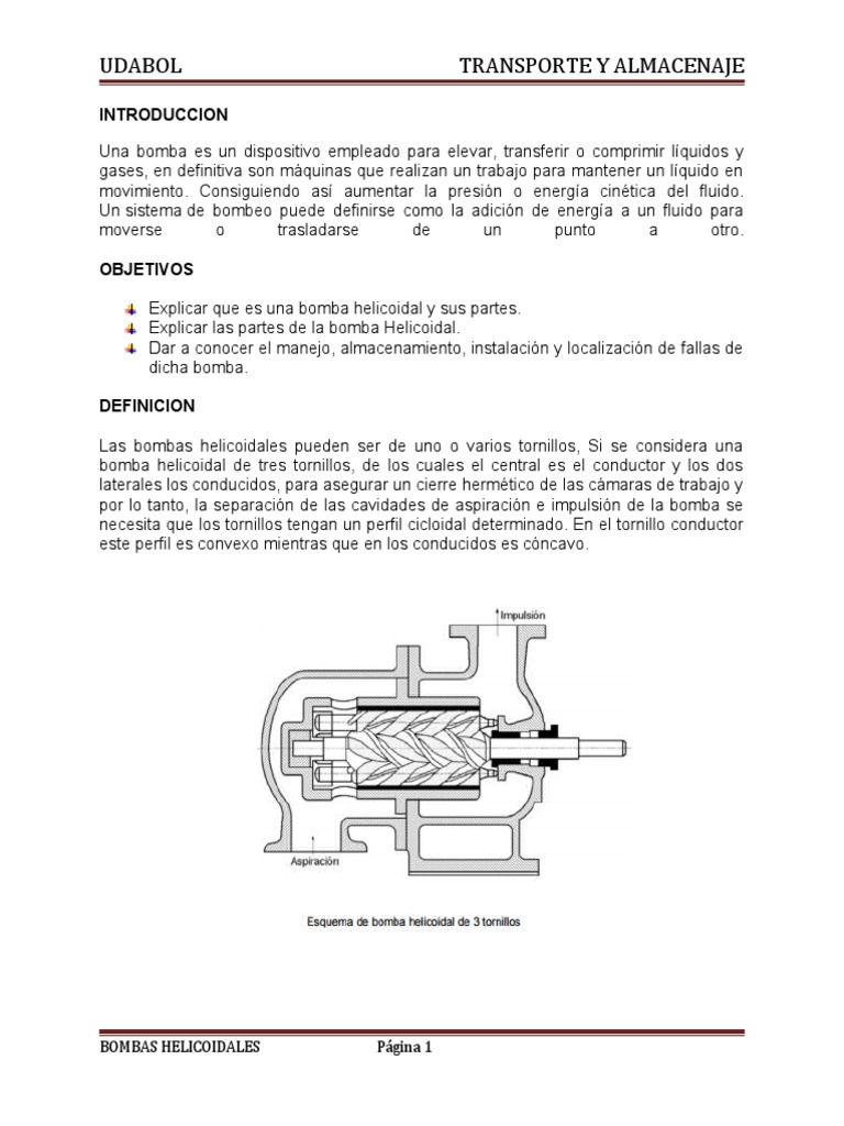 Bomba Helicoidal | PDF | Bomba | Tornillo
