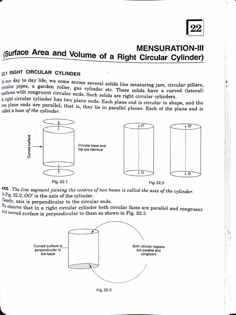Chapter 22 Mensuration-Iii (Surface Area and Volume of A Right Circular ...