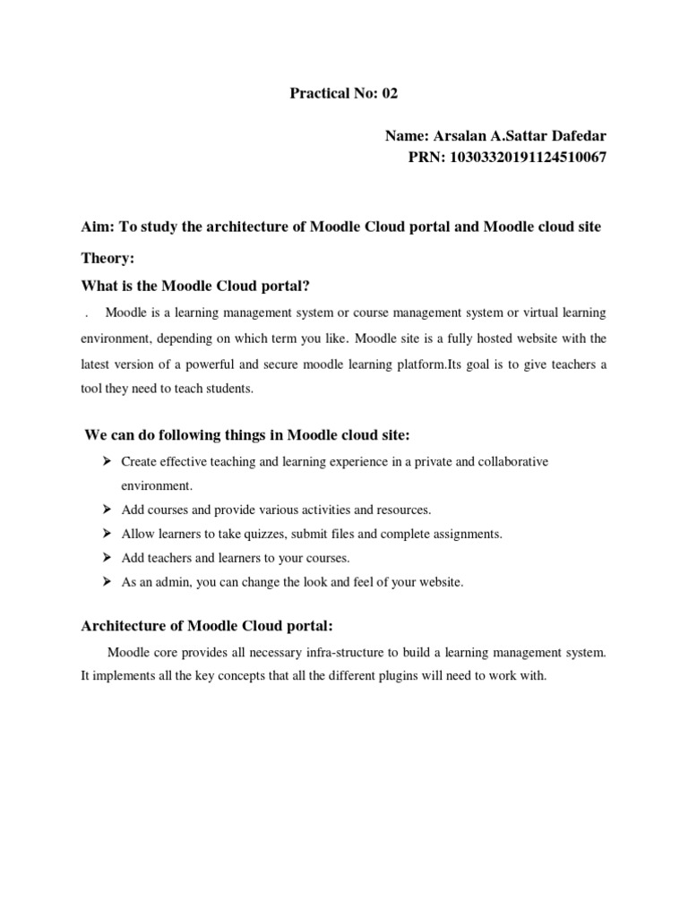 CC Practical 02 | PDF | Moodle | Cloud Computing