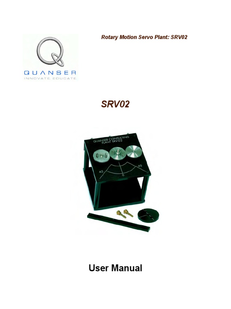 SRV02 User Manual Overview | PDF | Amplifier | Electric Motor