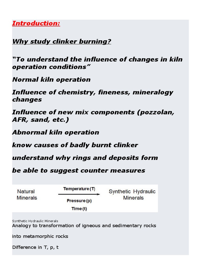 Clinker Formation Concepts | PDF | Chemical Reactions | Minerals
