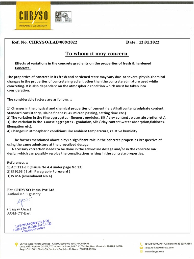 DECLARATION On CHRYSO Optima K9124 13.01.2022 | PDF