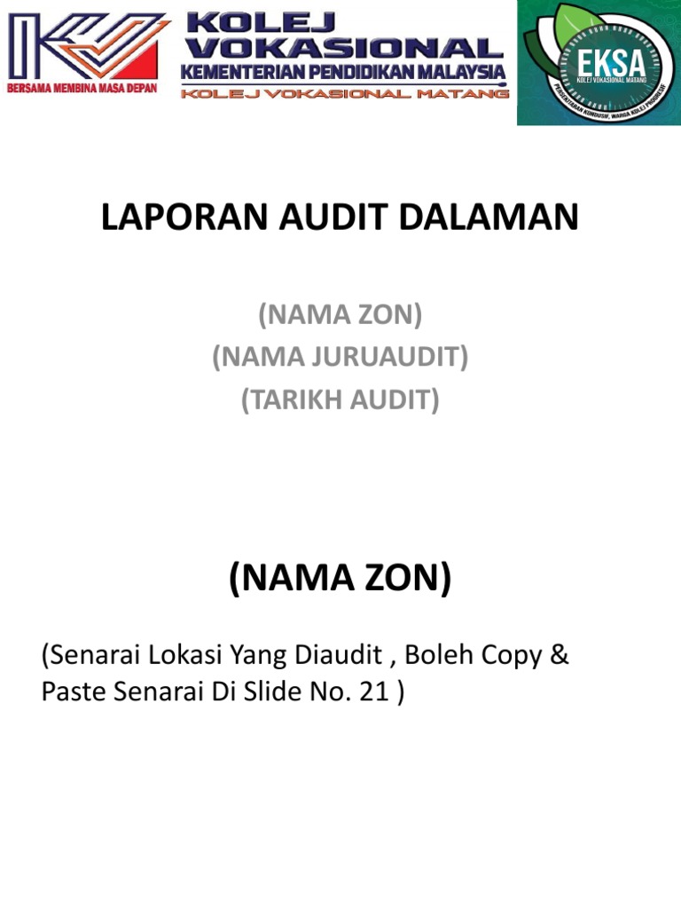 Format Laporan Audit Dalaman Eksa | PDF