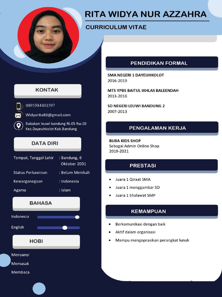 Rita Widya Nur Azzahra CV - Page-0001 | PDF