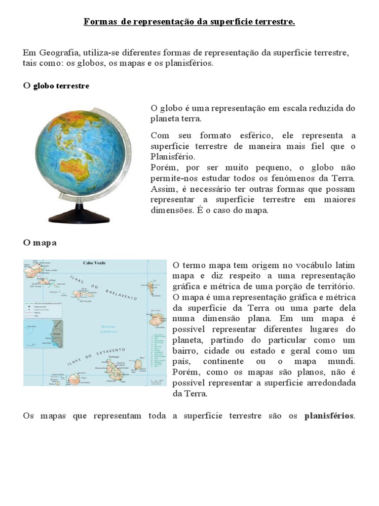 Representações da Terra | PDF | Mapa | Terra