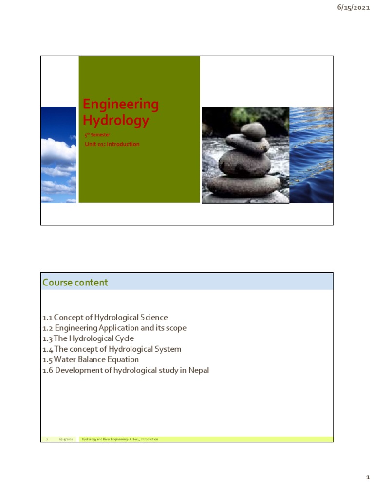 Introduction To Hydrology | PDF | Hydrology | Water Cycle