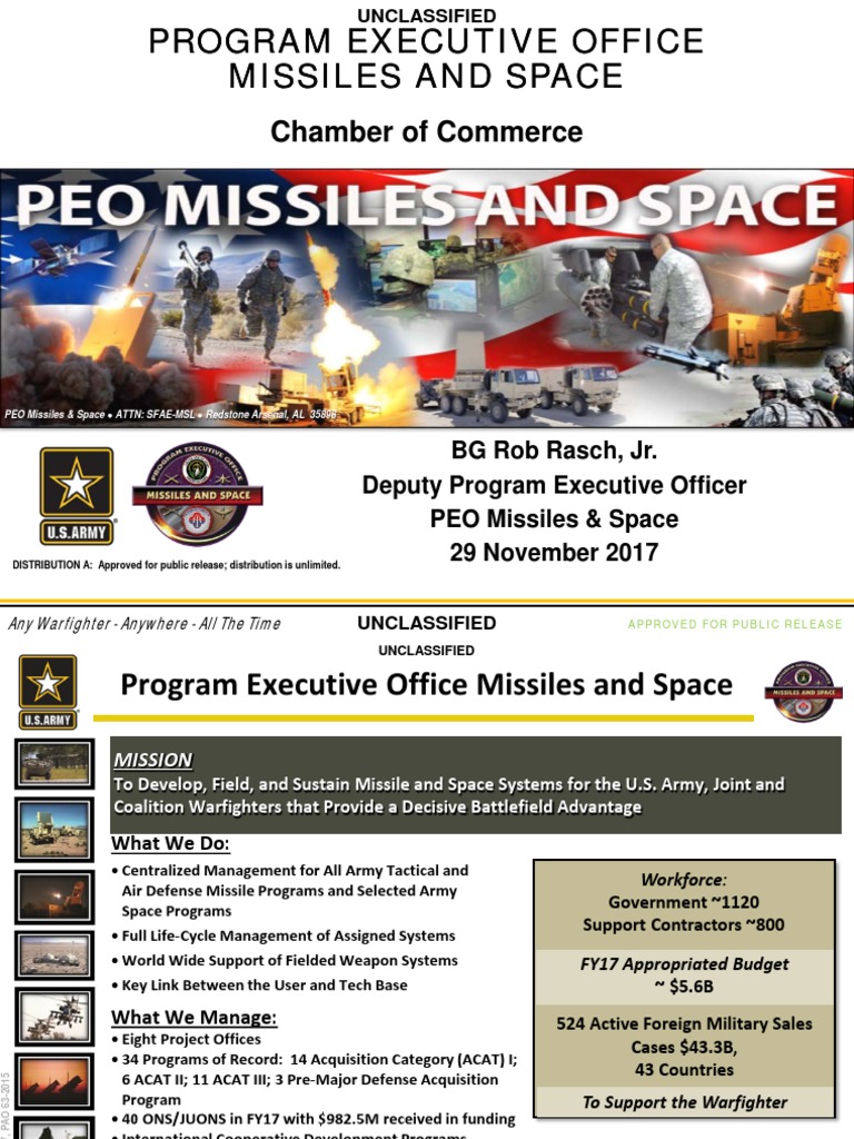 PEO Missiles & Space Develops, Fields Missile & Space Systems for ...