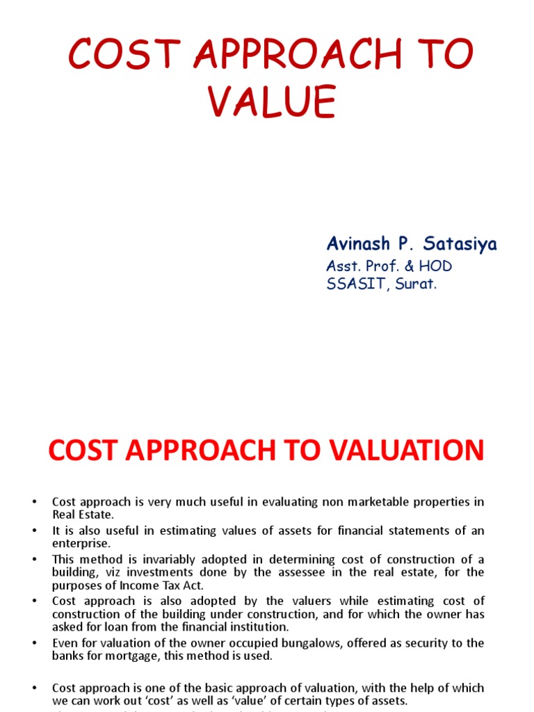 Cost Approach to Property Valuation | PDF | Depreciation | Economies