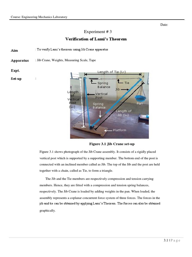 Verification of Lami's Theorem: Experiment # 3 | PDF | Force ...