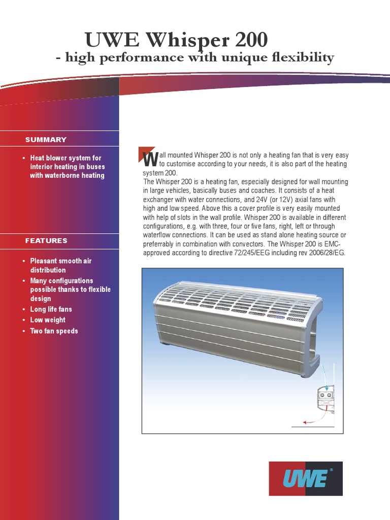 Whisper 200 Heating Fan Overview | PDF | Heat Transfer | Building ...