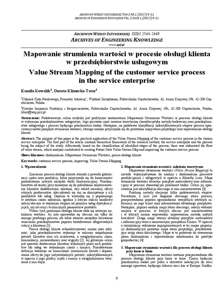 Mapowanie Strumienia Wartości W Pro | PDF