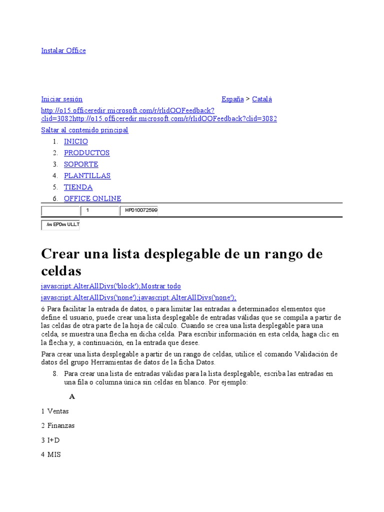CREAR Lista de Datos Excel | Descargar gratis PDF | Hoja de cálculo ...