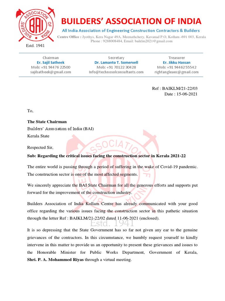 State Chairman Letter | PDF