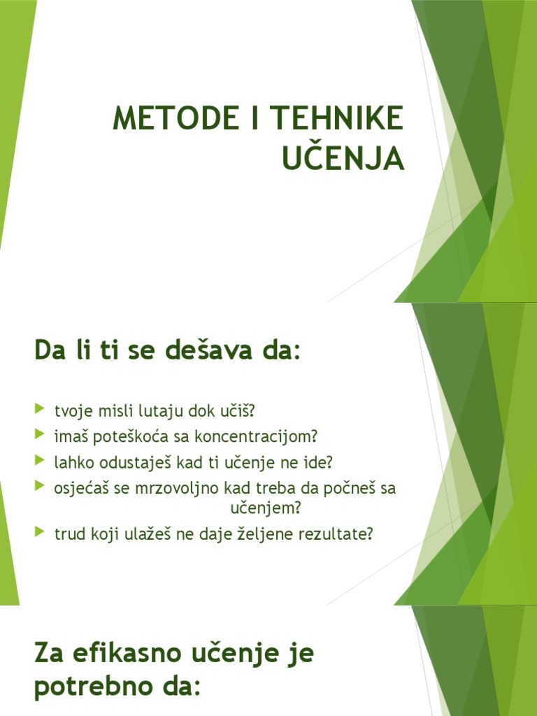 Metode I Tehnike Učenja | PDF