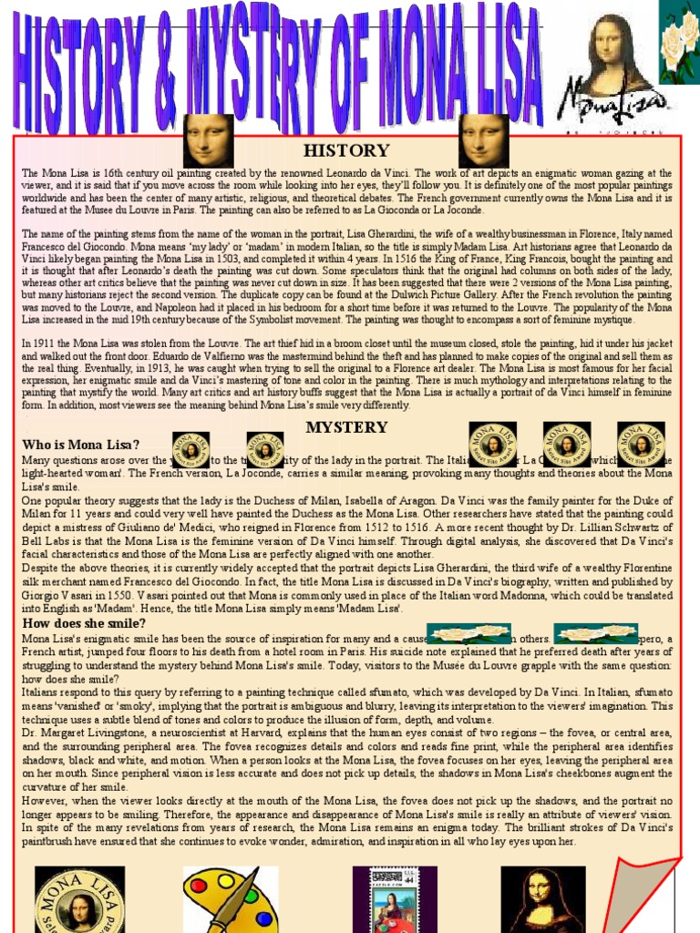 History Mystery of Mona Lisa | PDF | Paintings | Plastic Arts
