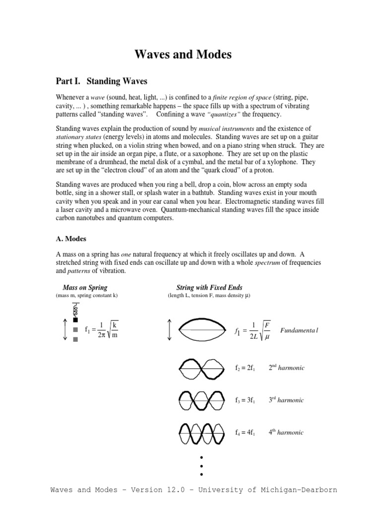 Waves and Modes: Part I. Standing Waves | PDF | Waves | Normal Mode