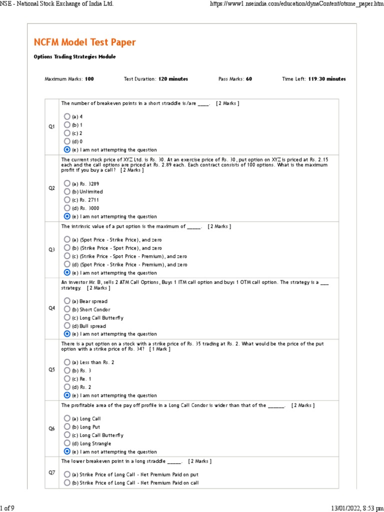 Options Trading Strategies Module | PDF | Option (Finance) | Put Option