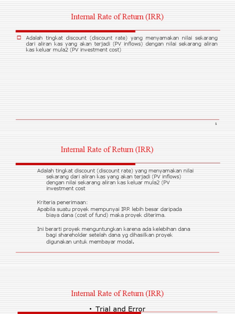 Internal Rate of Return | PDF | Komputer | Teknologi & Rekayasa