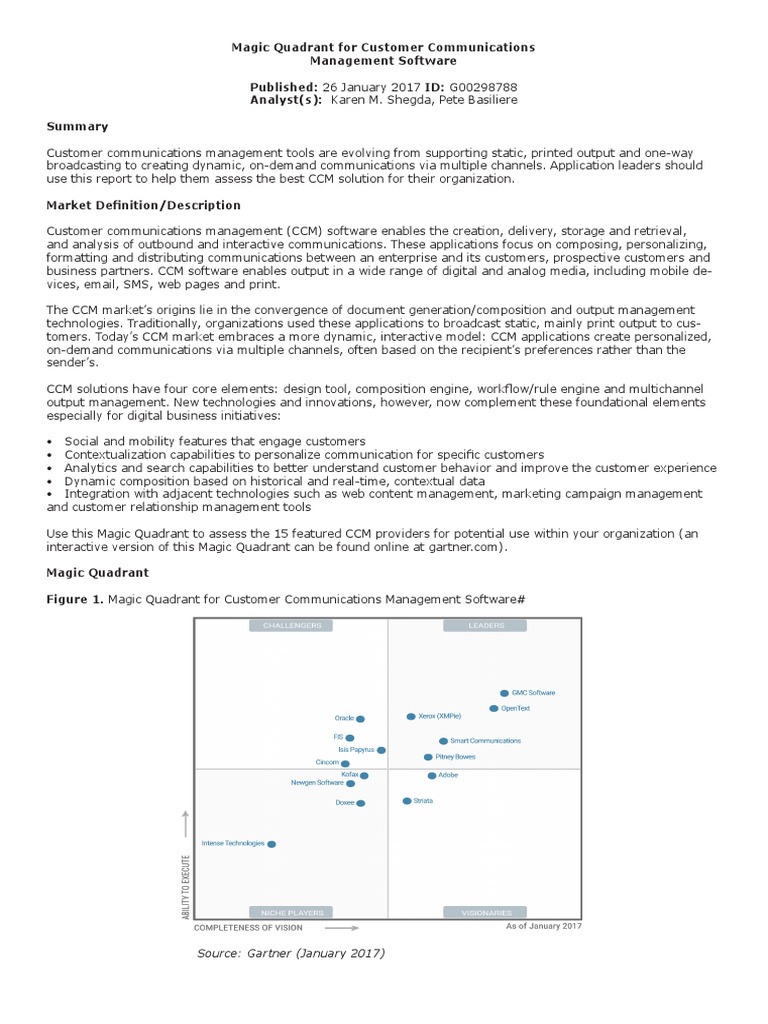 Gartner Customer Communication Management | PDF | Cloud Computing ...