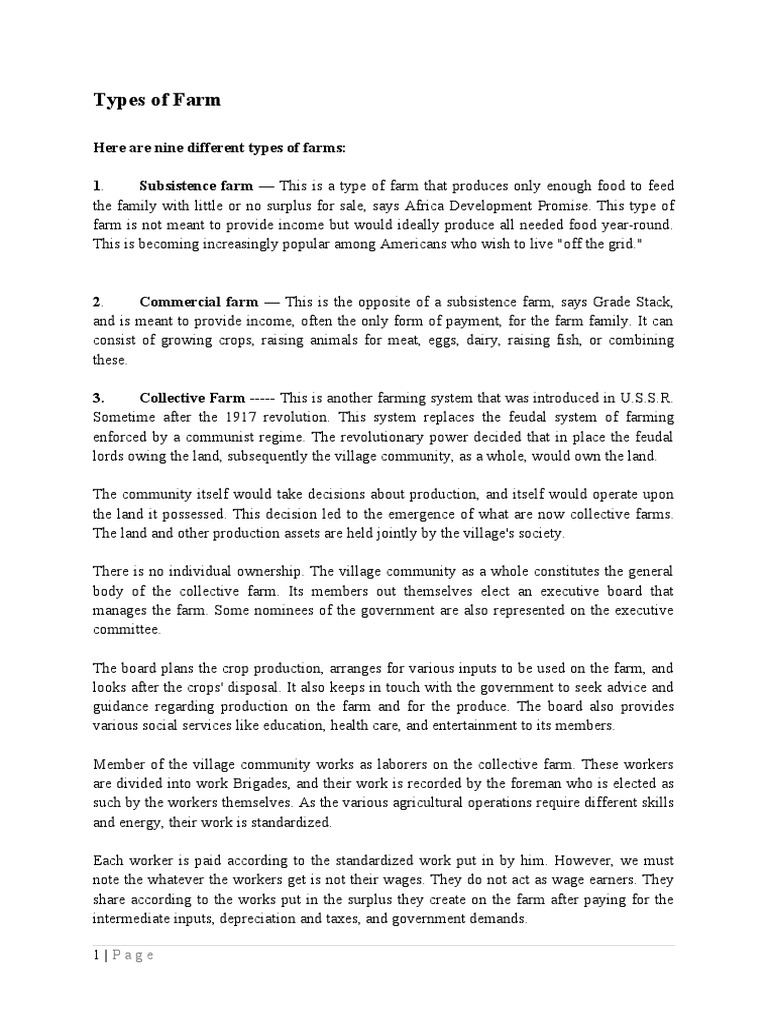 Types of Farms and Productivity Insights | PDF | Farms | Labour Economics