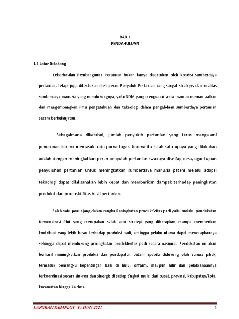 Laporan Demplot Penyuluh Swadaya | PDF