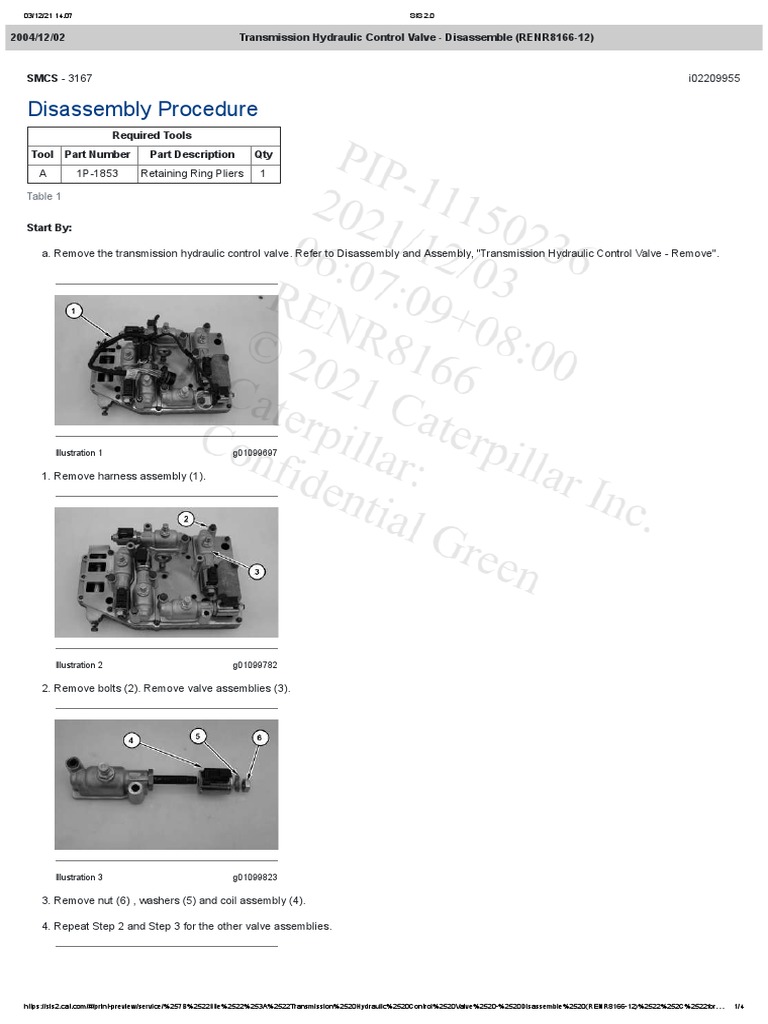 Disassembly Transmission Hydraulic Control Valve | PDF | Mechanical ...