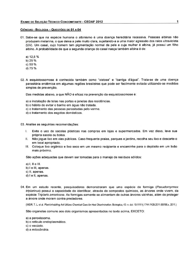 Prova-2012 - UFV | PDF