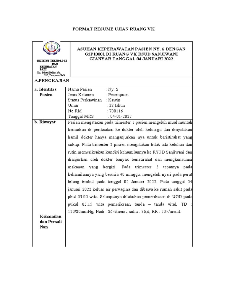 Resume Ujian Ruang VK | PDF