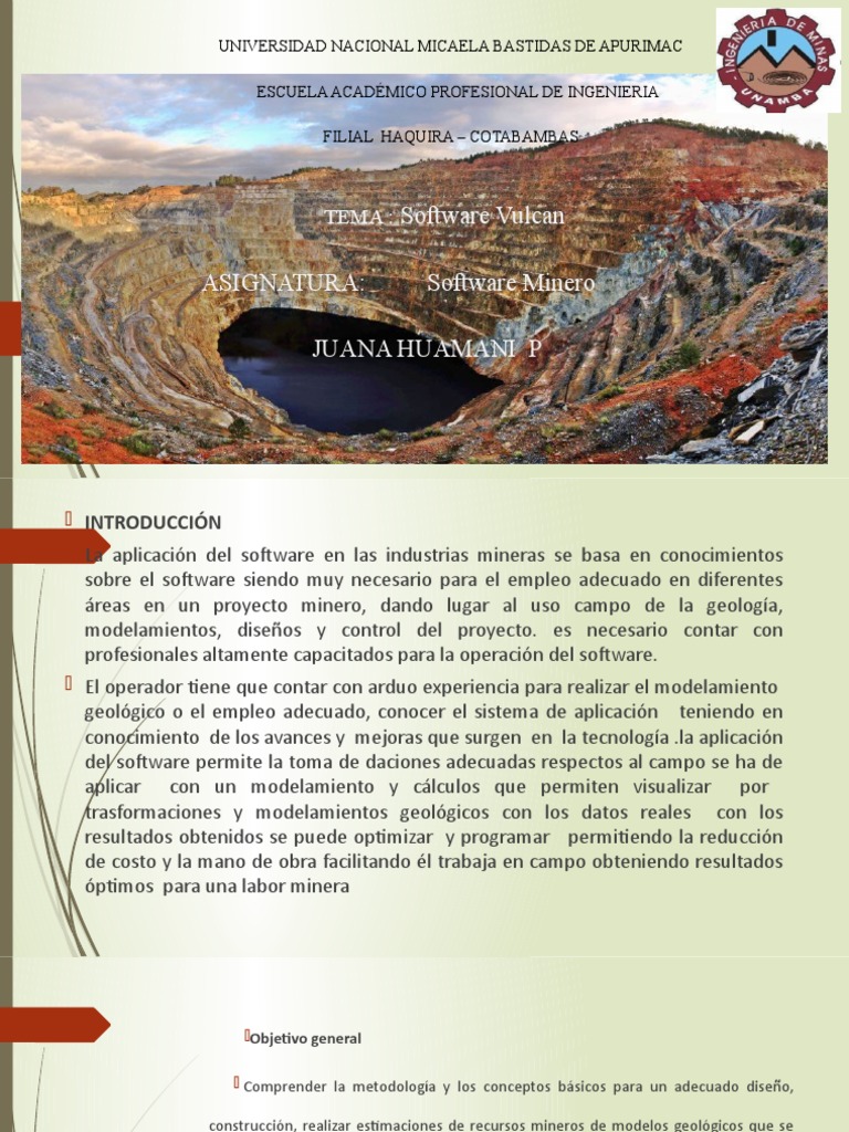 Aplicaciones del Software Vulcan en Minería | PDF | Minería | Software