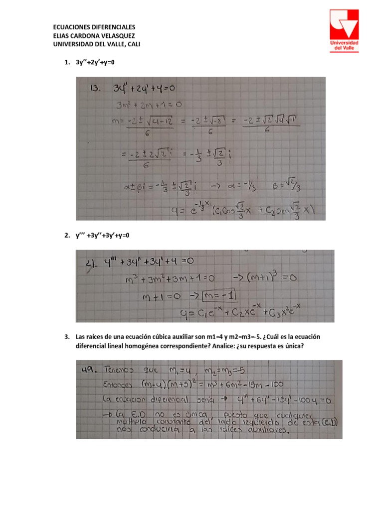 Ejercicios Seccion 4.3 | PDF