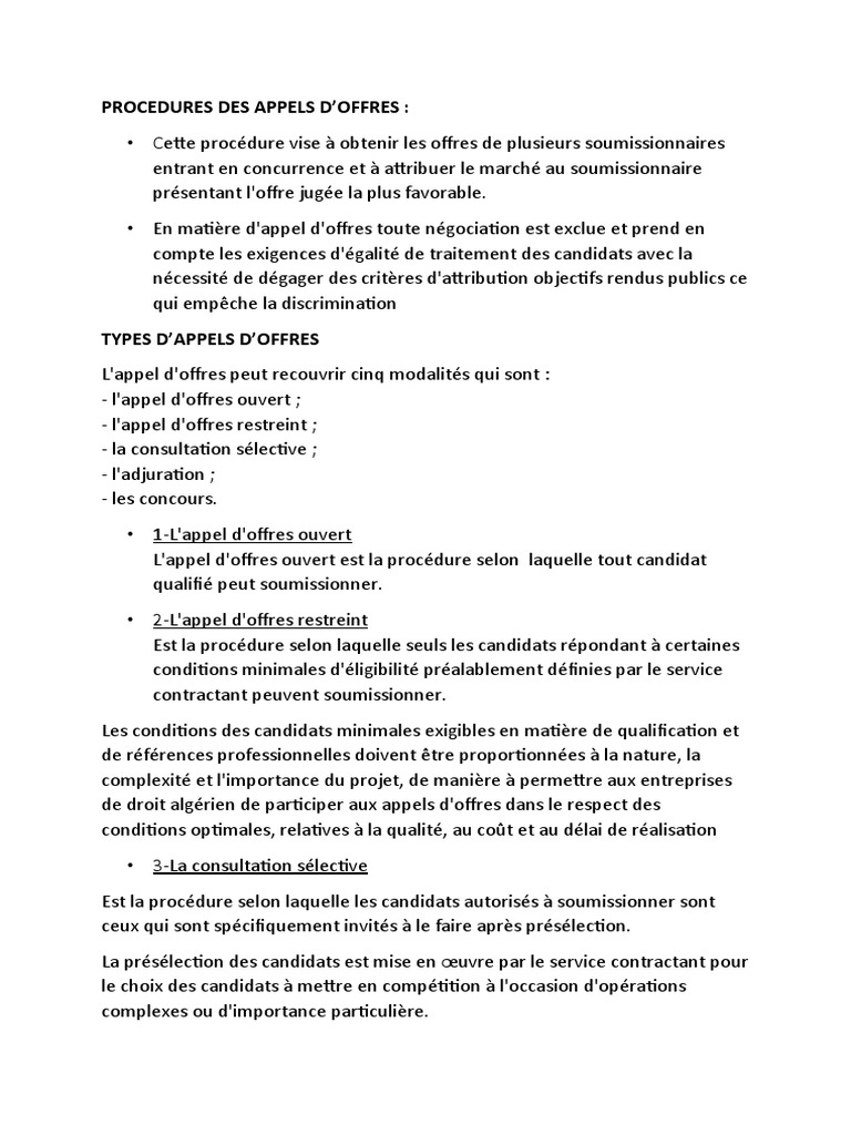 Procedures Des Appels D | PDF