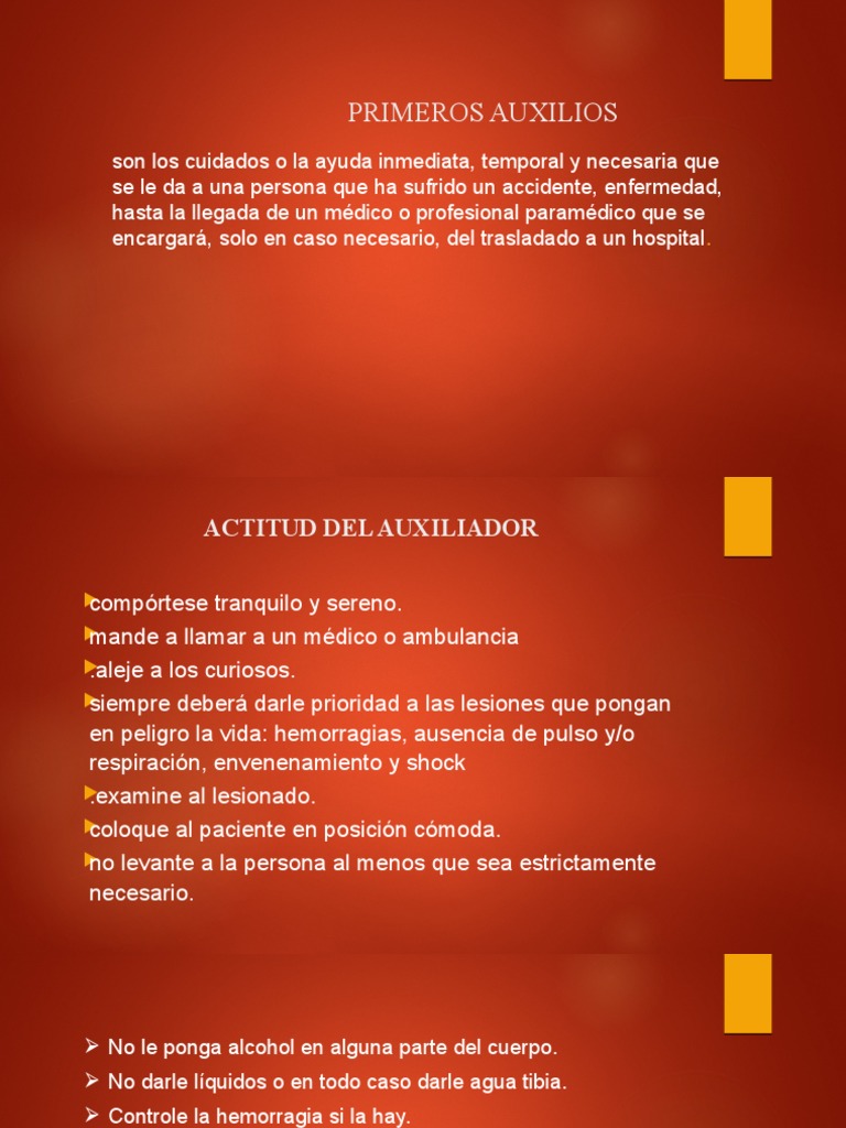 Guía Básica de Primeros Auxilios | PDF | Quemar | Herida