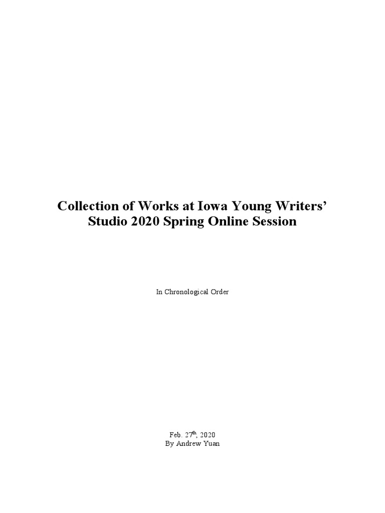 Collection of Works at Iowa Young Writers' Studio 2020 Spring Online ...