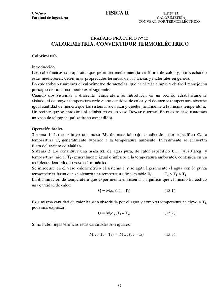c13 Calorim | PDF | Calor | Temperatura