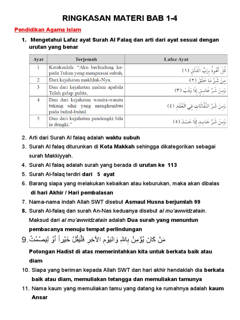 Ringkasan Materi Pai Bab 1 | PDF