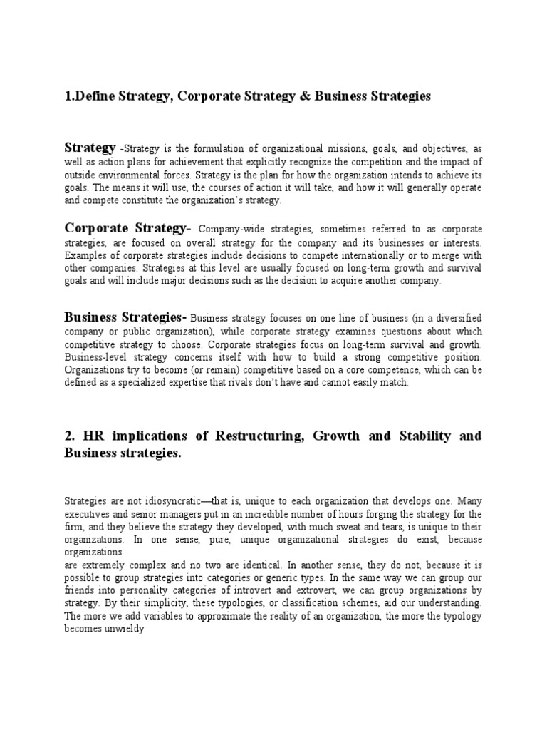 Strategic - Planning & Policies | PDF | Strategic Management | Human ...