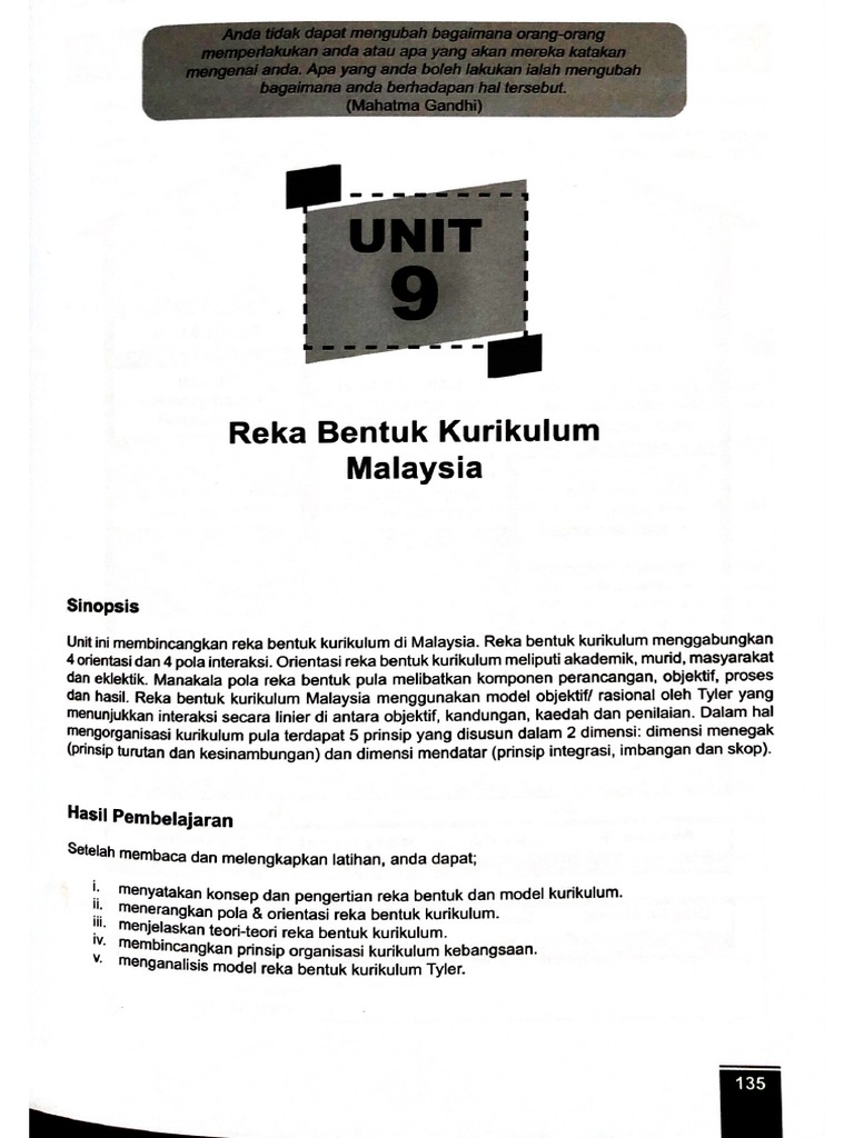 Unit 9 Reka Bentuk Kurikulum Malaysia | PDF