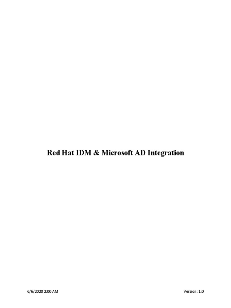 Red Hat IDM & MS AD Integration Guide | PDF | Active Directory | Domain ...