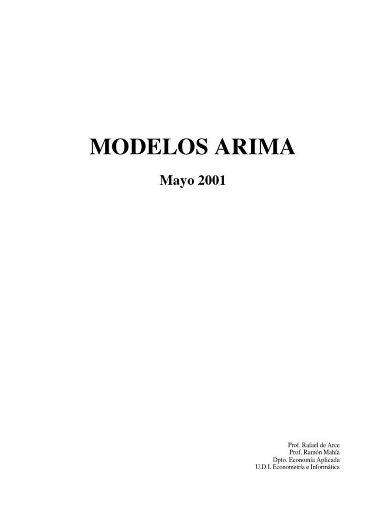 Modelos Arima | PDF | Finanzas y administración del dinero | Métodos y materiales de enseñanza