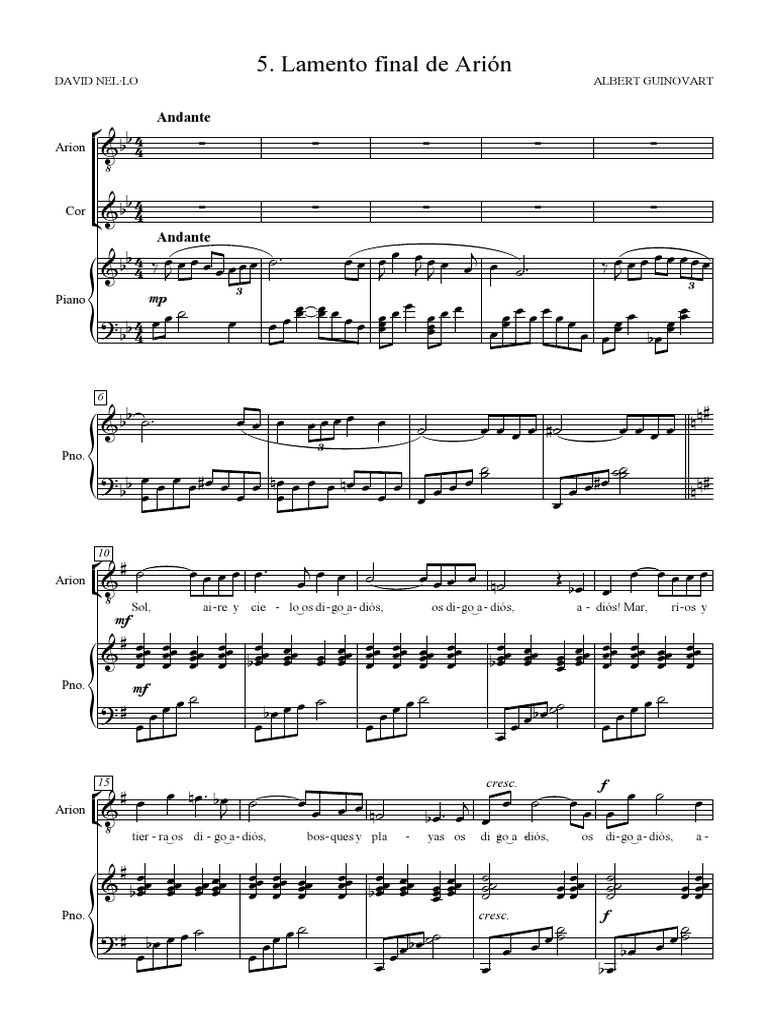 5 Lamento | PDF | Notation musicale | Compositions musicales