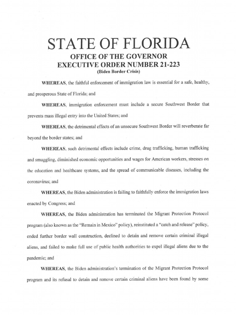 Executive Order | PDF | Prosecutor | Emigration, Immigration, and Refugees