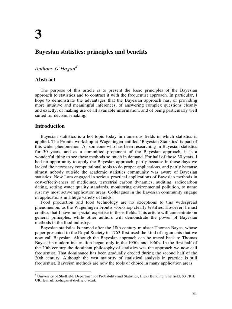 Bayesian Statistics and Quality Modelling in The - Groen Kennisnet 134085 | PDF | Bayesian ...