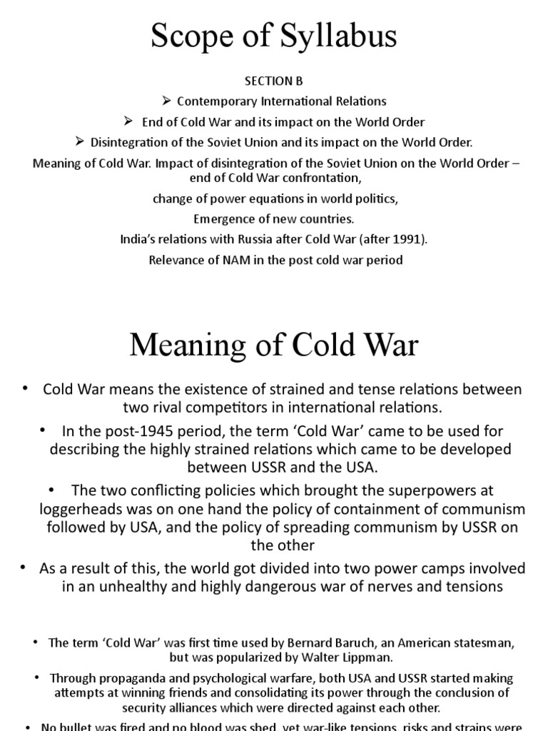 Cold War | PDF | Cold War | World Politics