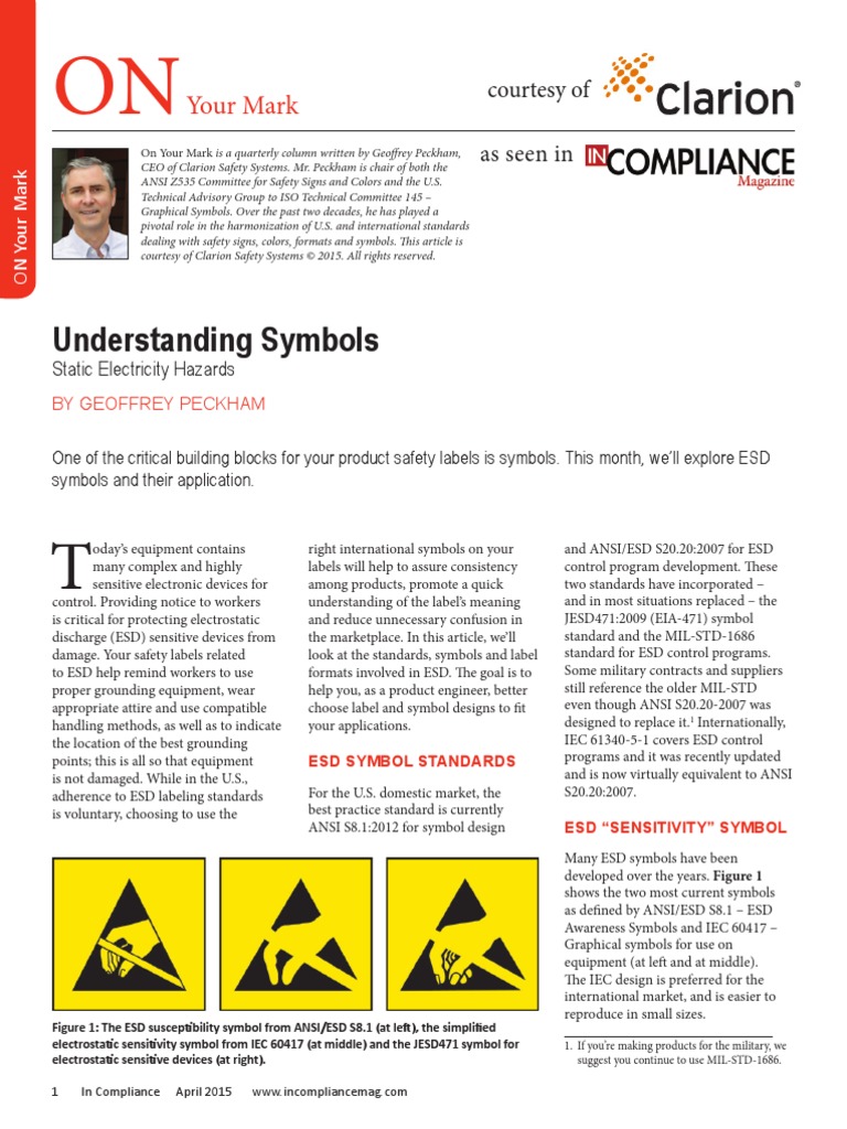 Understanding Symbols: Your Mark | PDF | Electrostatic Discharge ...