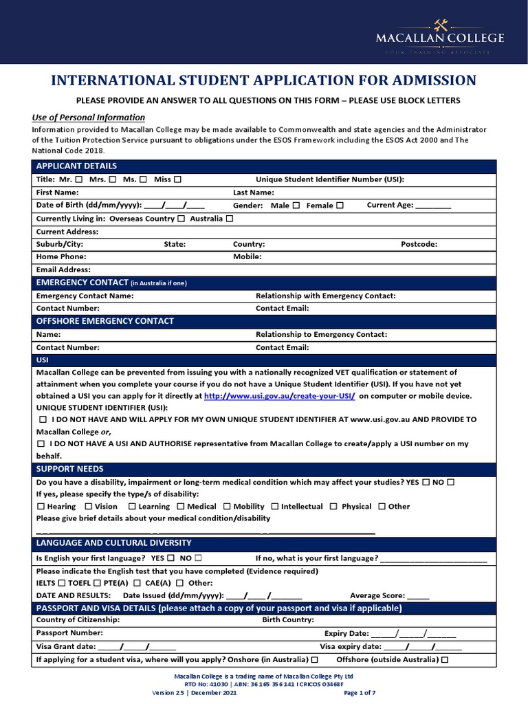 MAC - Form - Intl Application - v2.5 - Dec2021 | PDF | Payments | Debit ...
