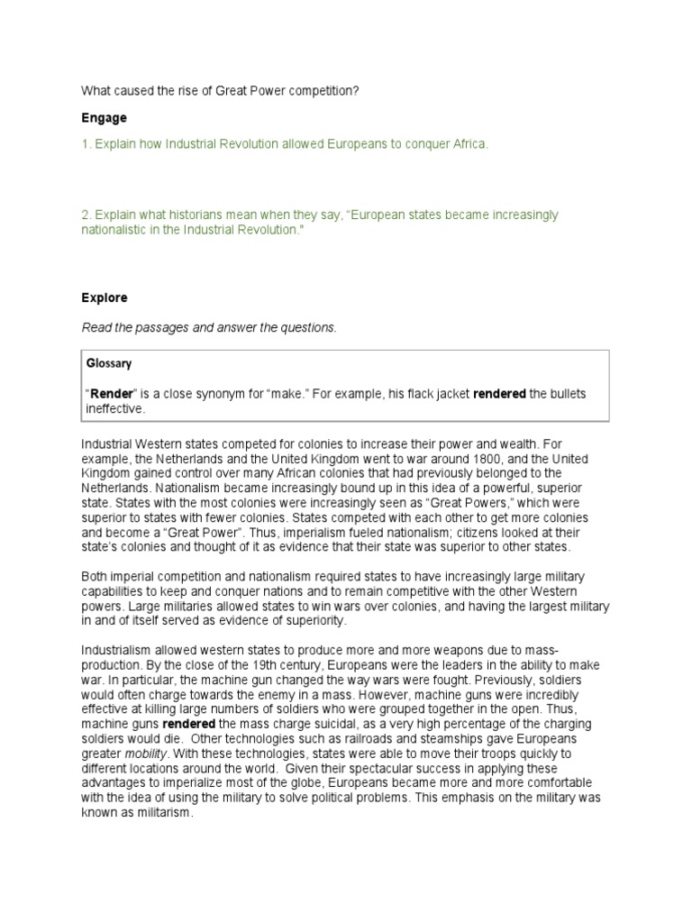 WH+Lesson+4 3+Student+Handout | PDF | Nationalism | Imperialism